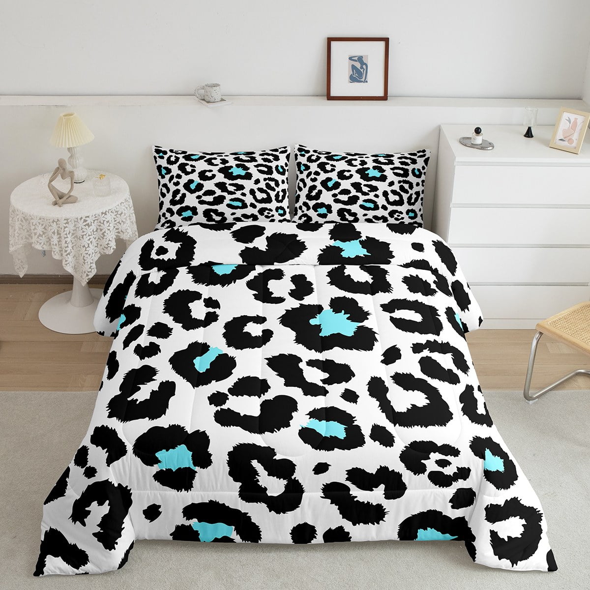 Animal Print Bedding Set Twin Cheetah Print Comforter Set, Leopard ...