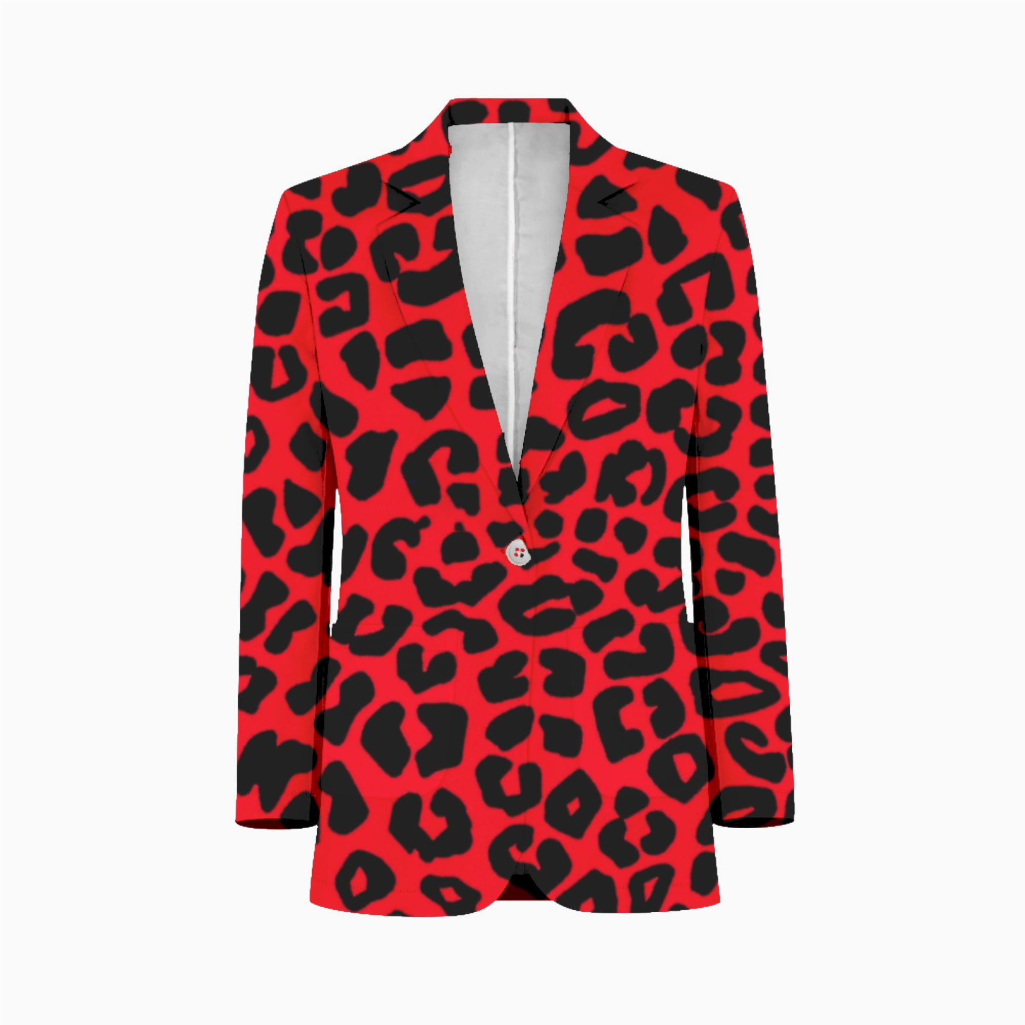 Animal Print Black Red Leopard Spots Men's Suit Blazer Casual Party ...