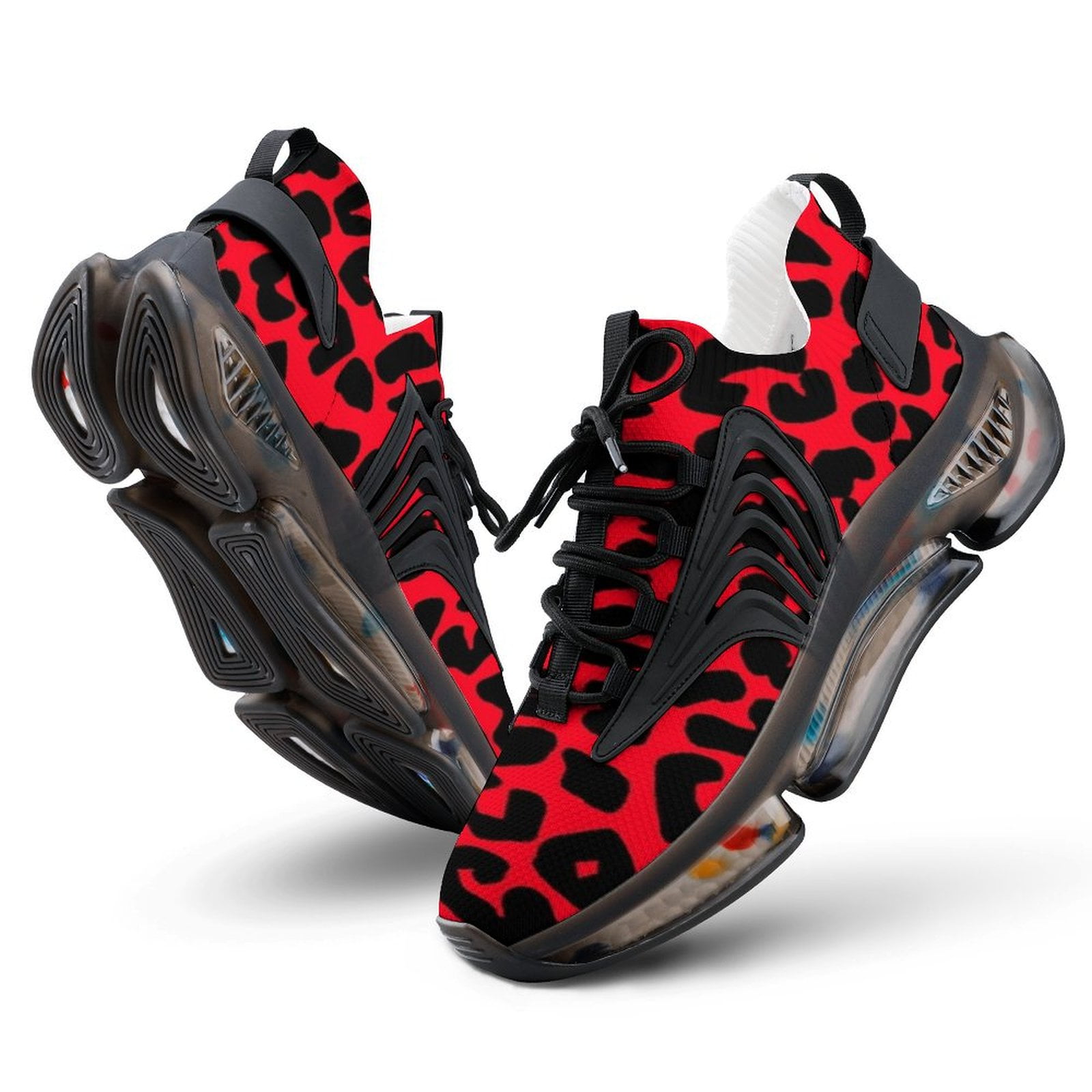 Animal Print Black Red Leopard Spots Walking Shoes for Men Woman ...
