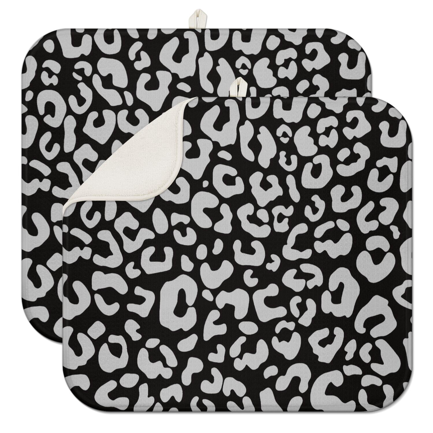 Animal Print Cheetah Dish Mat – Trendy Leopard Pattern for Modern ...