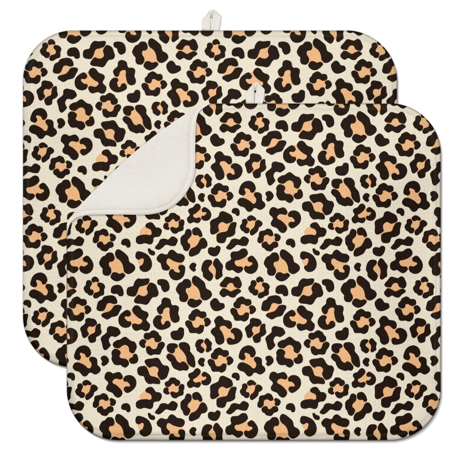 Animal Print Cheetah Dish Mat – Trendy Leopard Pattern for Modern ...