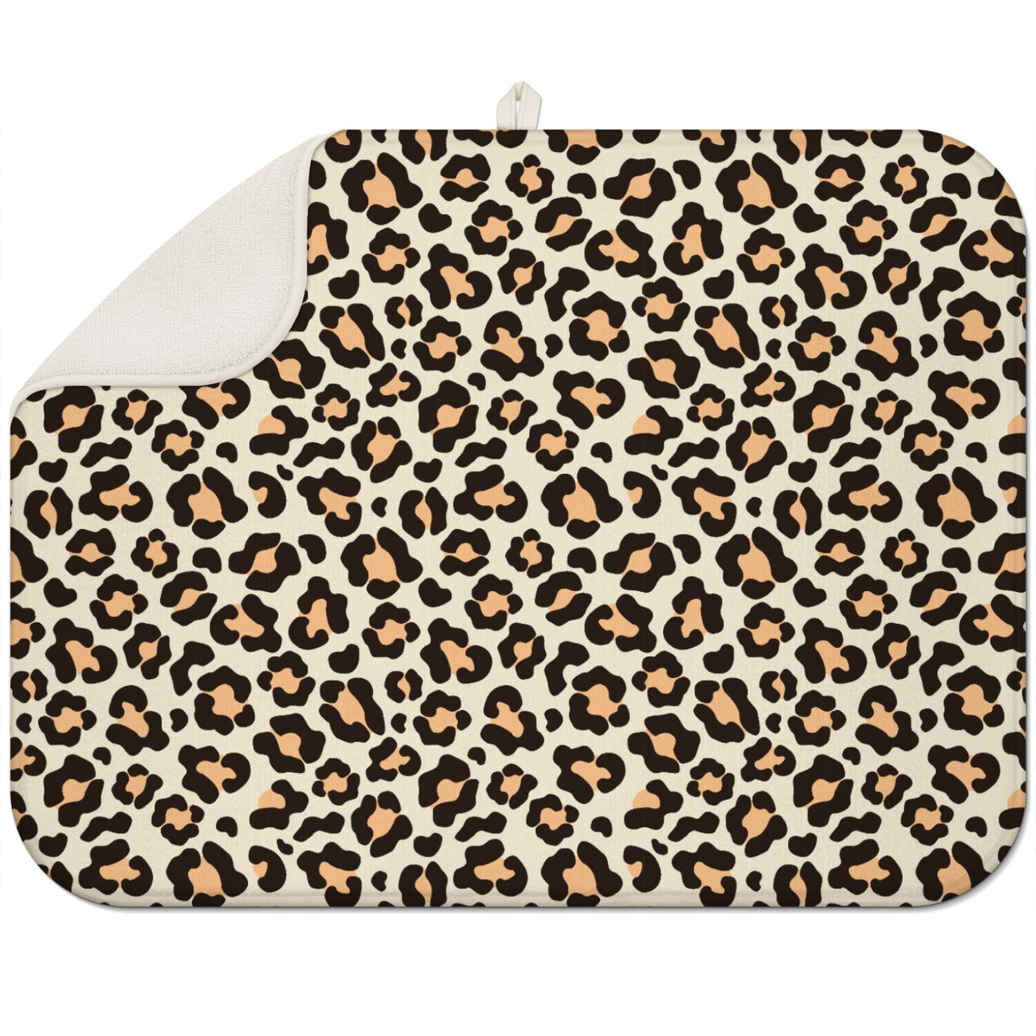 Animal Print Cheetah Dish Mat – Trendy Leopard Pattern for Modern ...