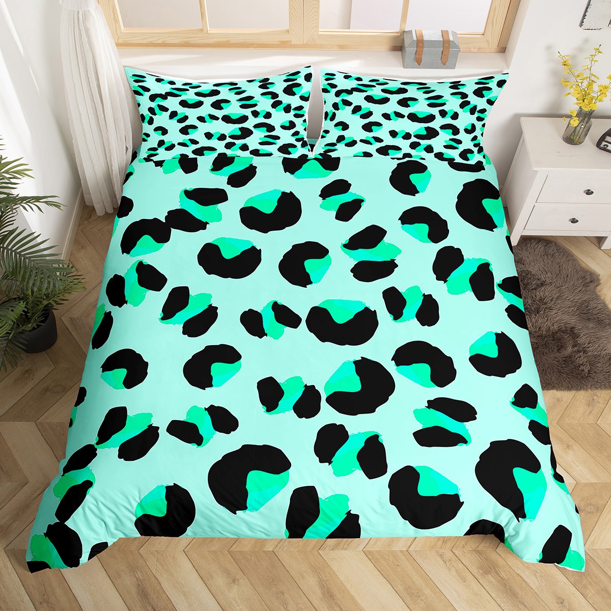 Animal Print Comforter Cover Leopard Print Bed Set, African Safari ...
