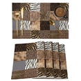 Animal Print Cotton Linen Placemats Set of 2, Rustic Leopard Zebra ...