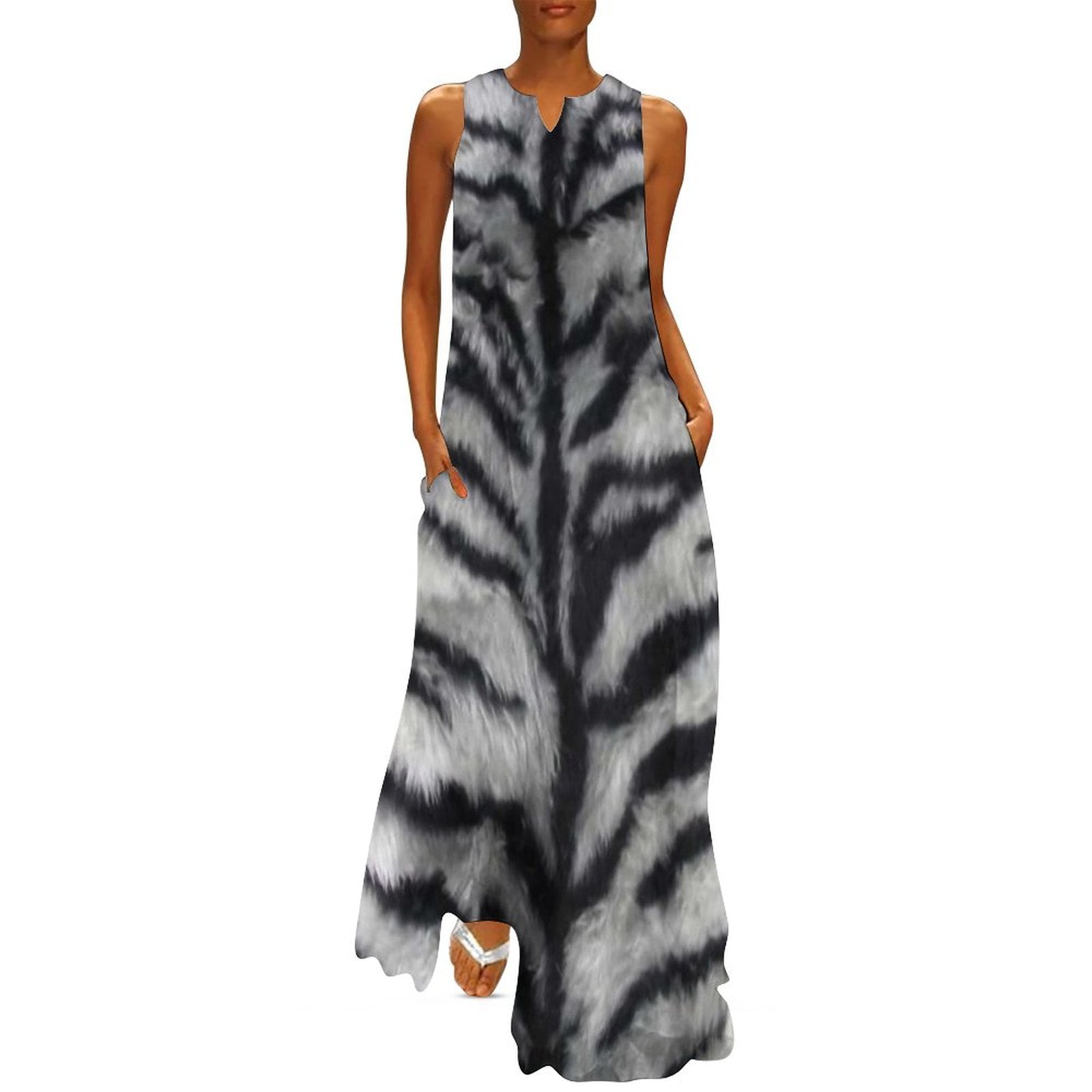 Animal Print Dress Summer Leopard Pattern Street Style Casual Long ...