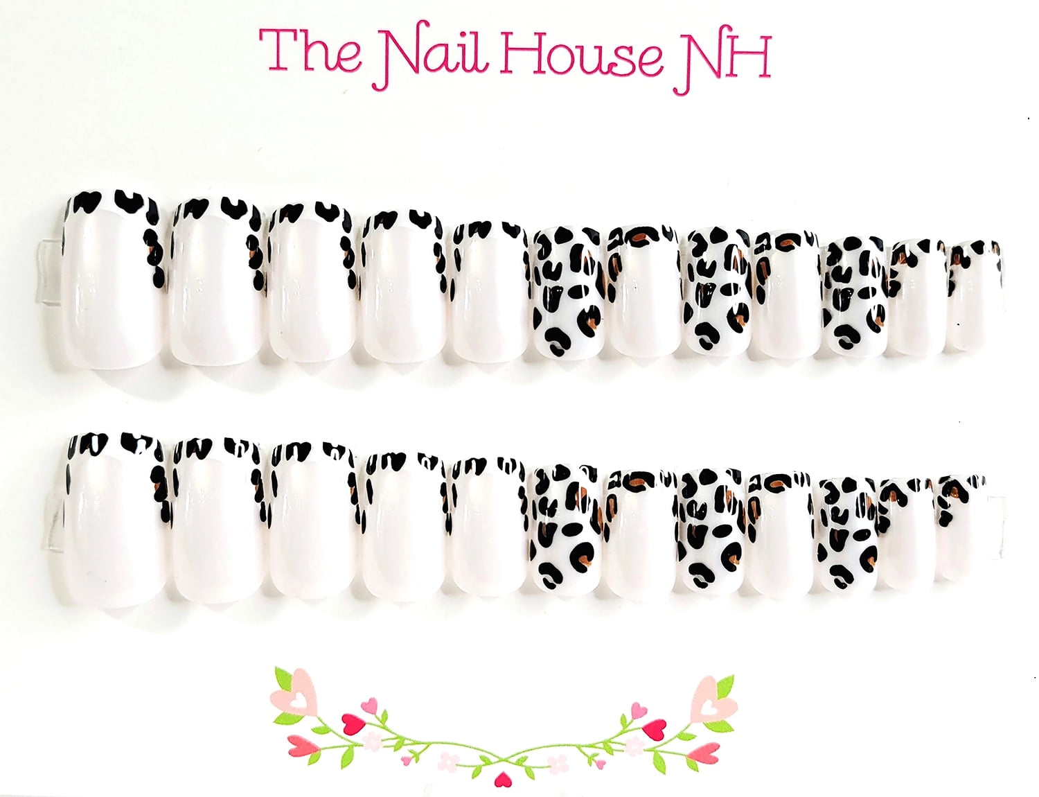 Animal Print French Manicure Square Press-On Nails By The Nail House NH ...