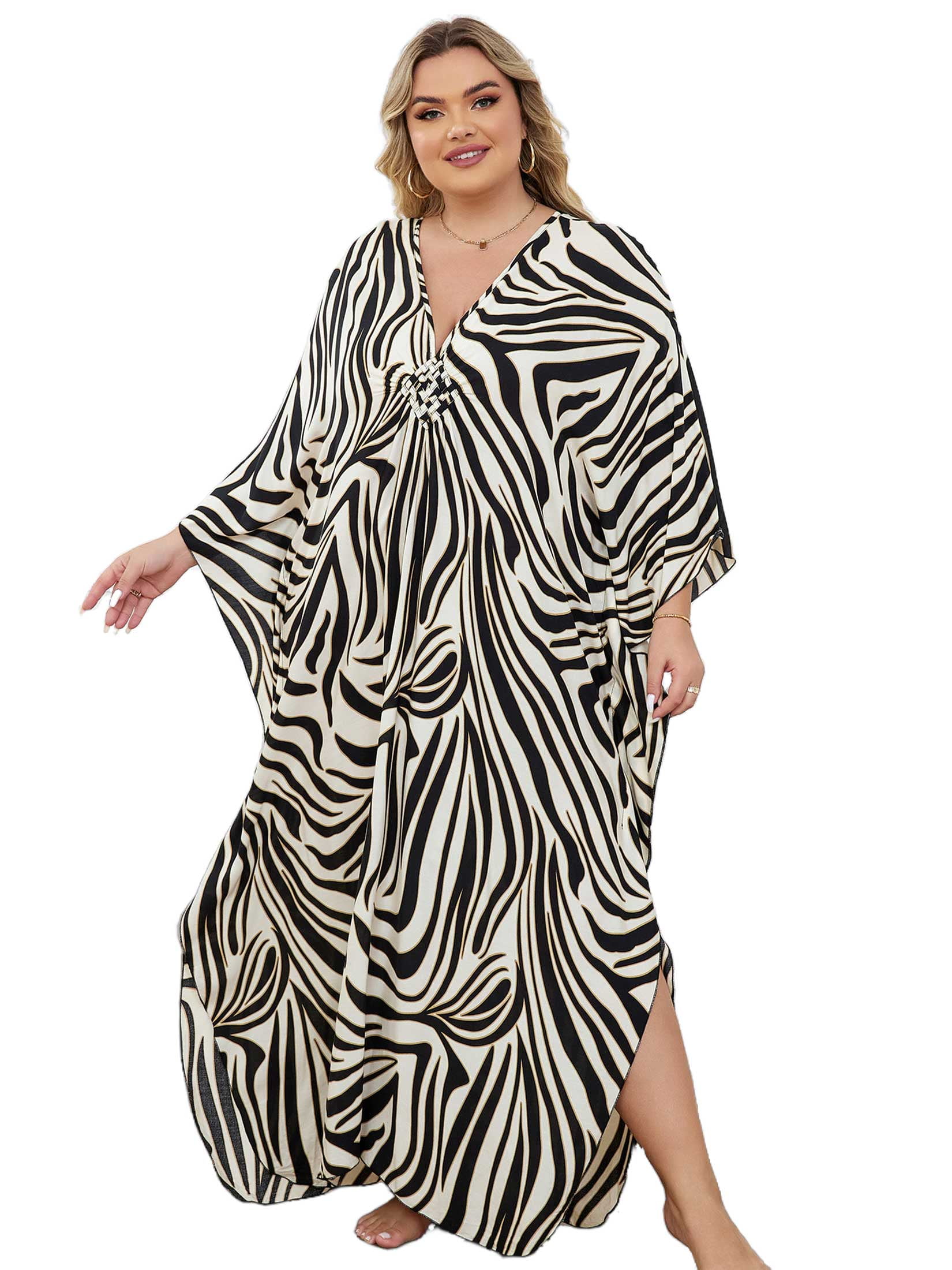 Animal Print Kaftan Dresses for Women Plus Size Caftan Loungewear Beach ...