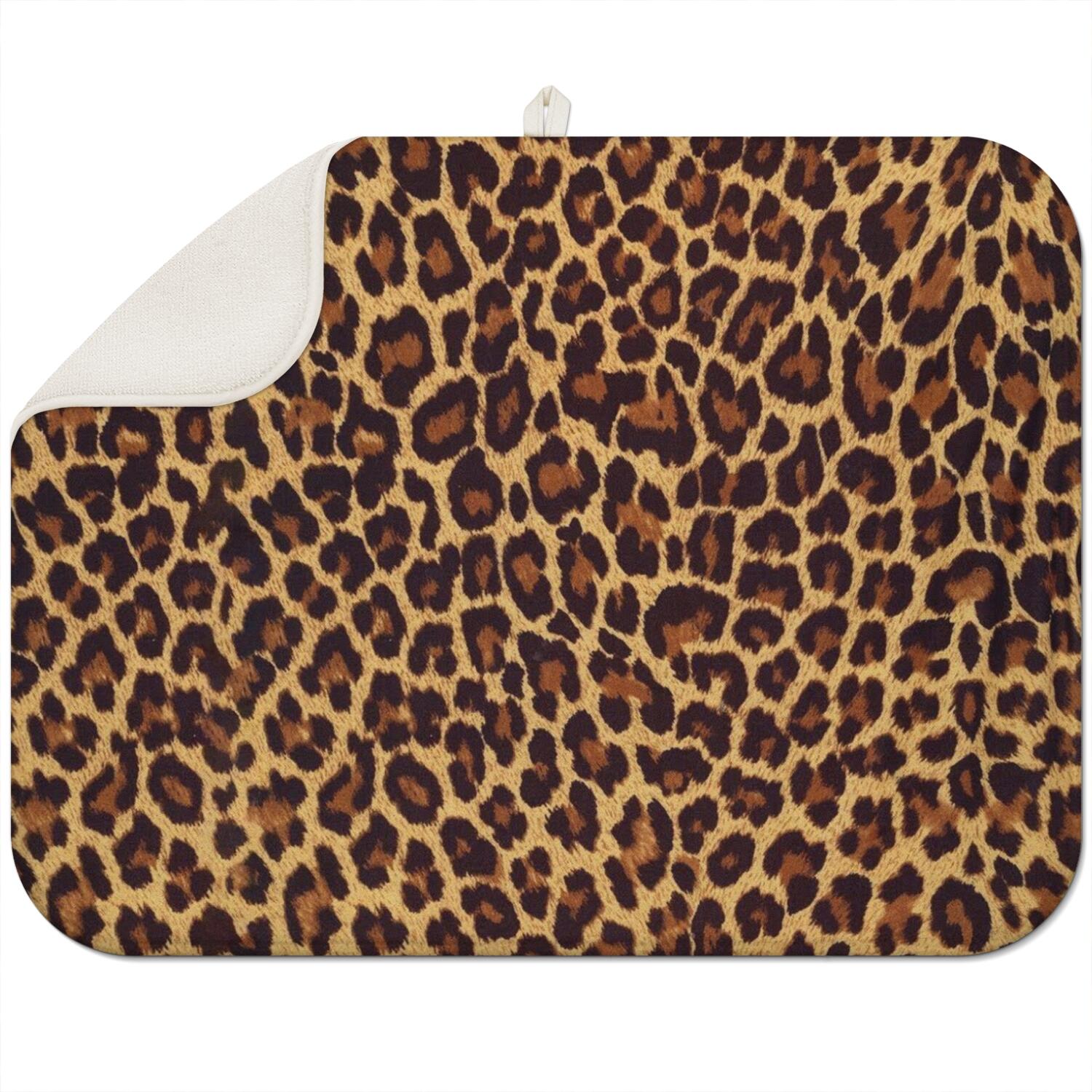 Animal Print Leopard Dish Mat – Stylish Cheetah Pattern with Glitter ...