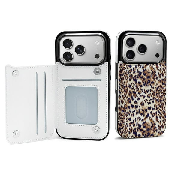 Animal Print, Leopard Texture Leather Wallet Case for iPhone 14 Wallet ...