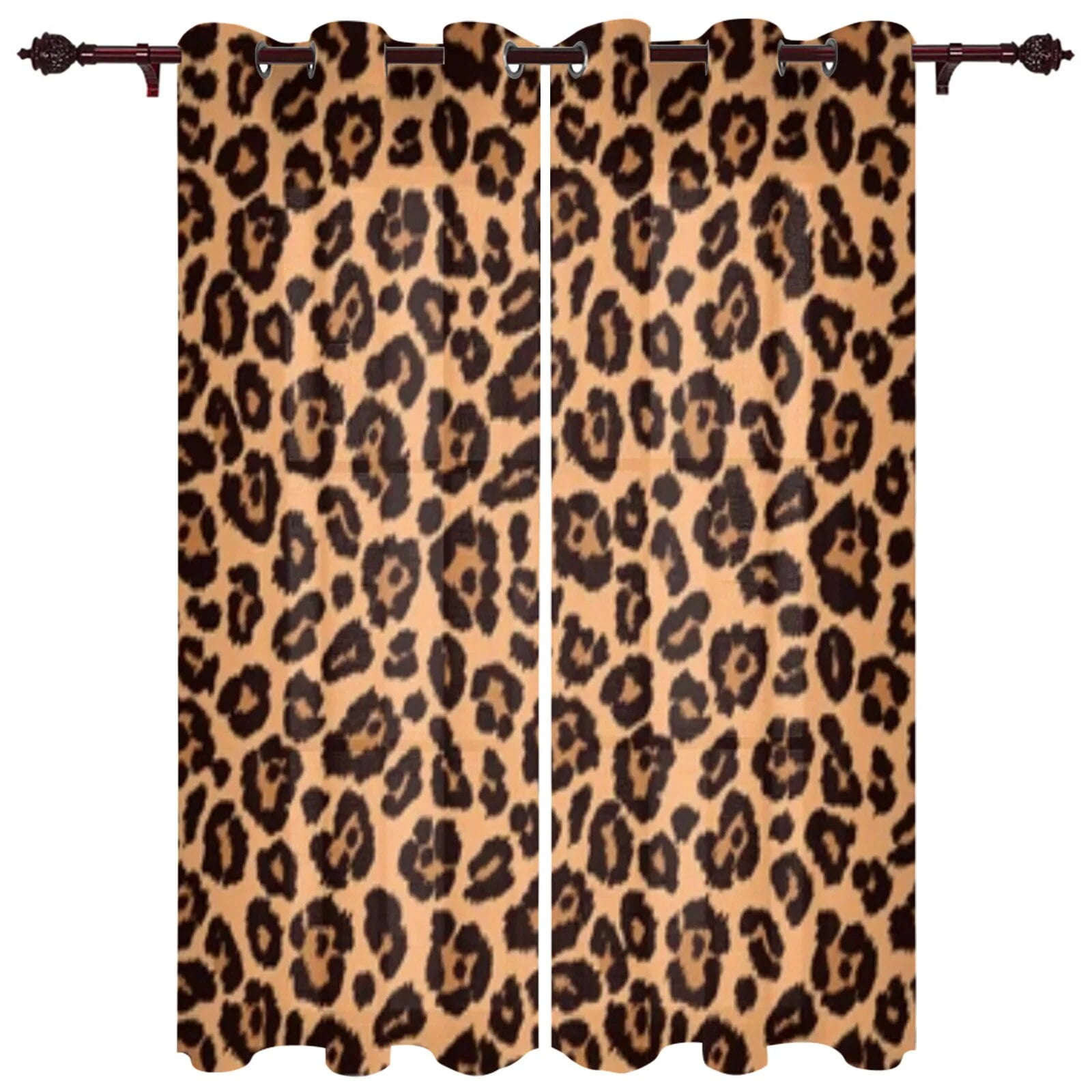 Animal Print Leopard Texture Window Curtain For Kids Room Home Blinds ...