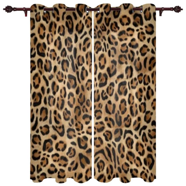 Animal Print Leopard Texture Window Curtain For Kids Room Home Blinds ...