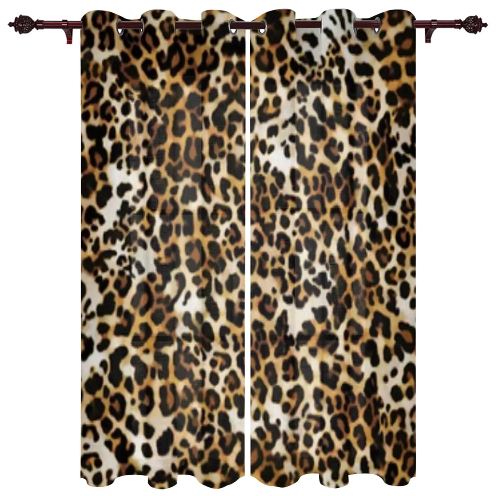 Animal Print Leopard Texture Window Curtain For Kids Room Home Blinds ...