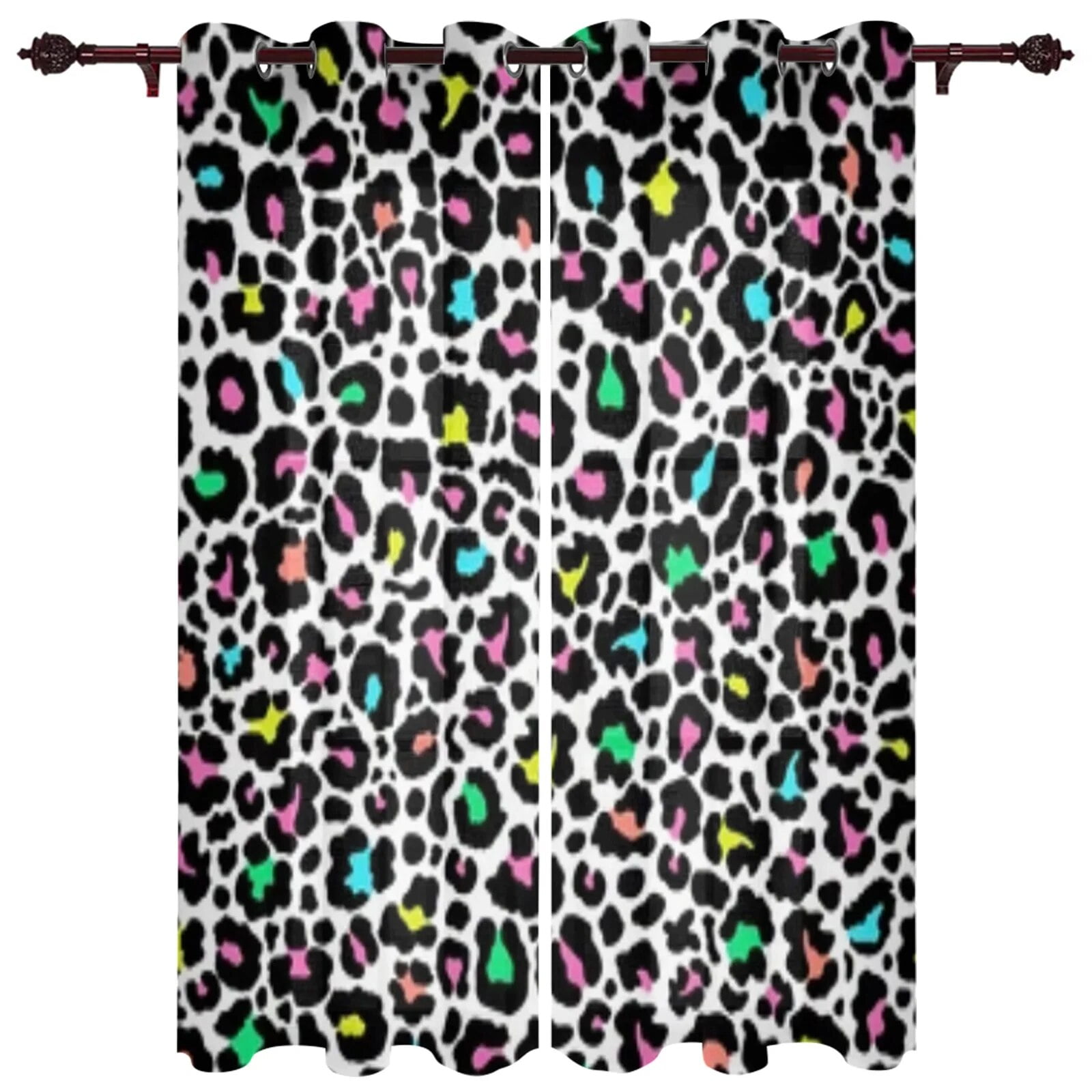Animal Print Leopard Texture Window Curtain For Kids Room Home Blinds ...