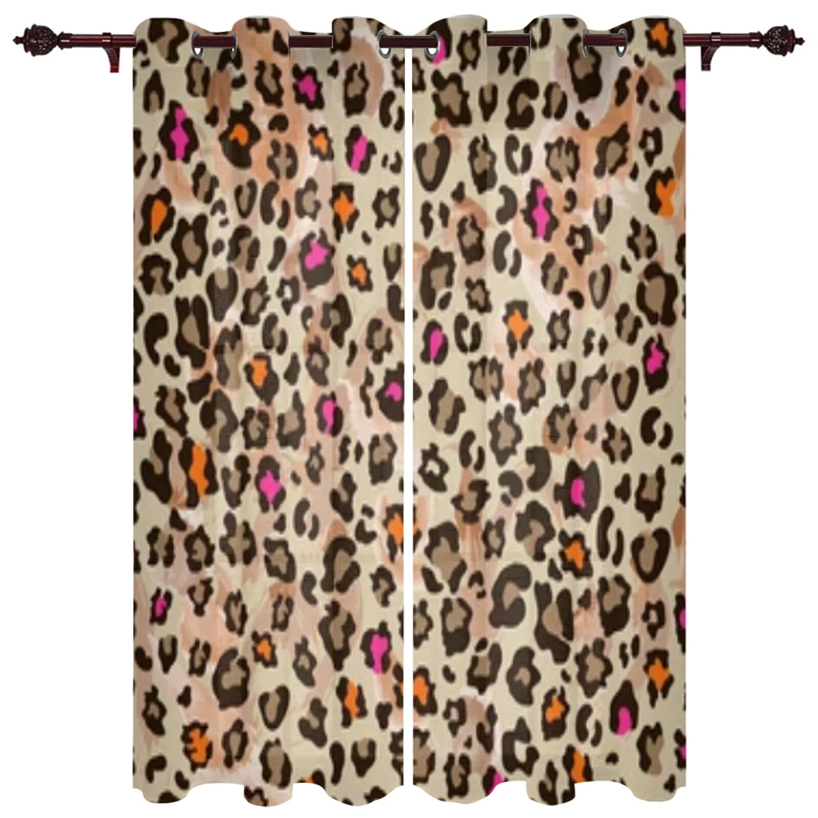 Animal Print Leopard Texture Window Curtain For Kids Room Home Blinds ...