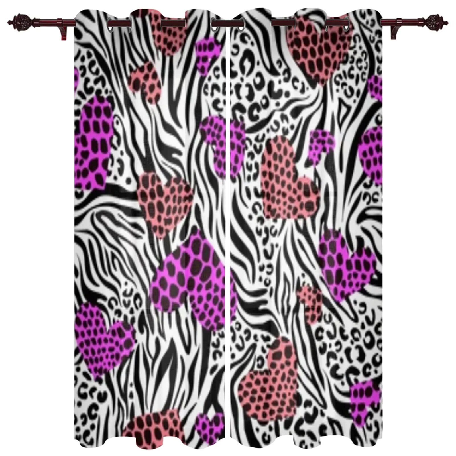 Animal Print Leopard Texture Window Curtain For Kids Room Home Blinds ...