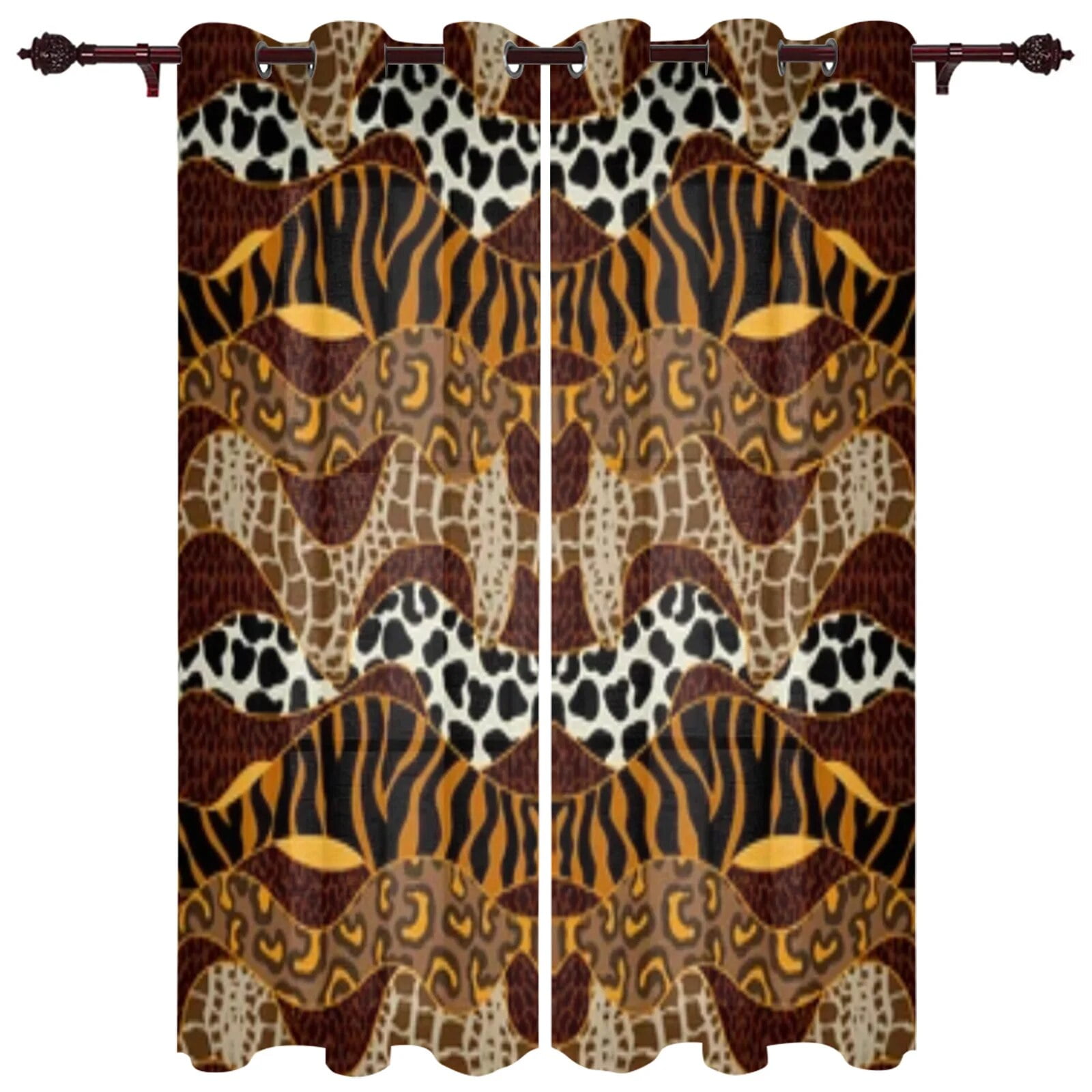 Animal Print Leopard Texture Window Curtain For Kids Room Home Blinds ...