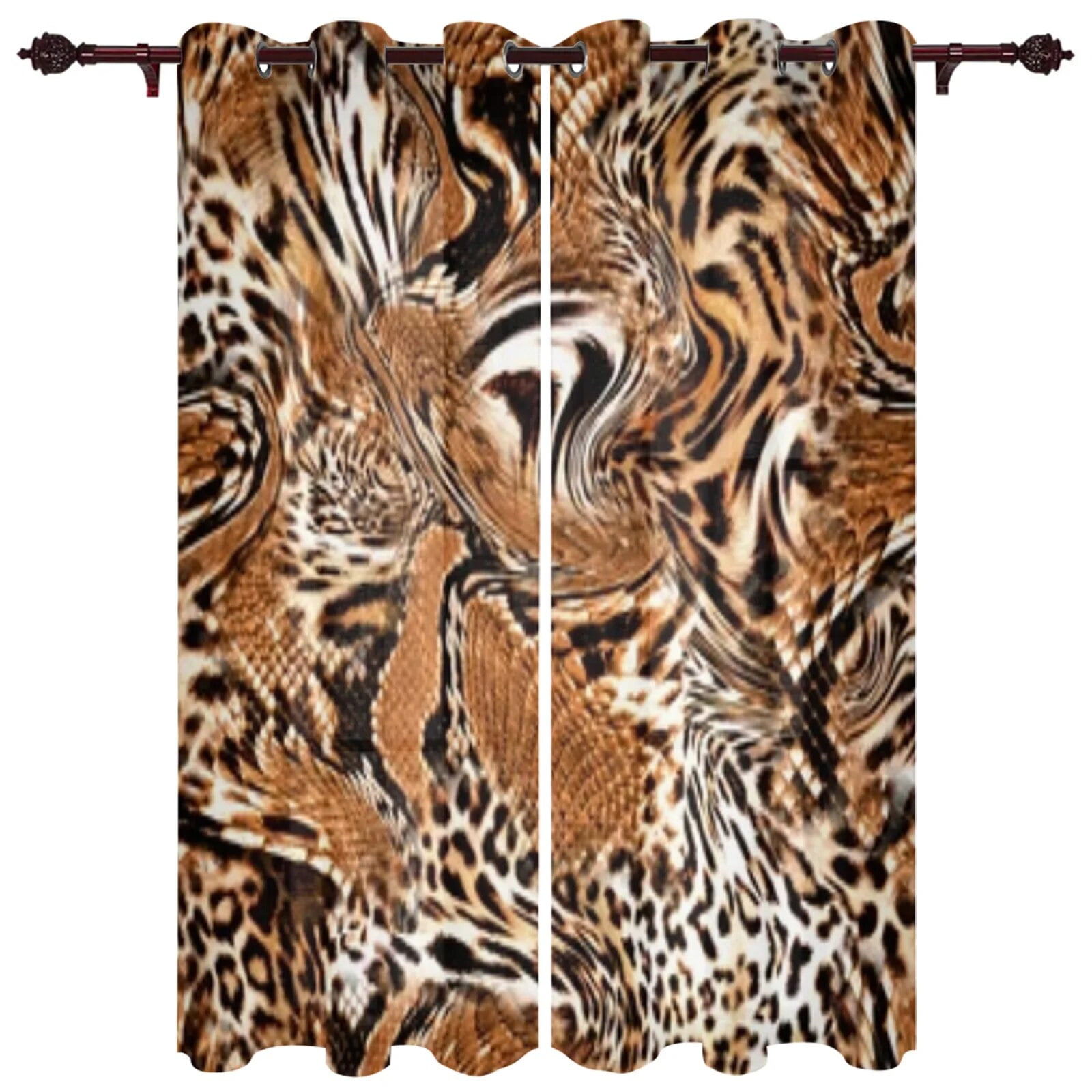 Animal Print Leopard Texture Window Curtain For Kids Room Home Blinds ...