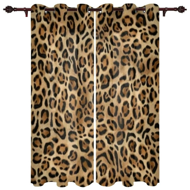 Animal Print Leopard Texture Window Curtain For Kids Room Home Blinds ...