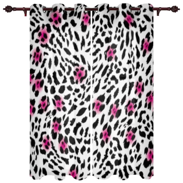 Animal Print Leopard Texture Window Curtain For Kids Room Home Blinds ...