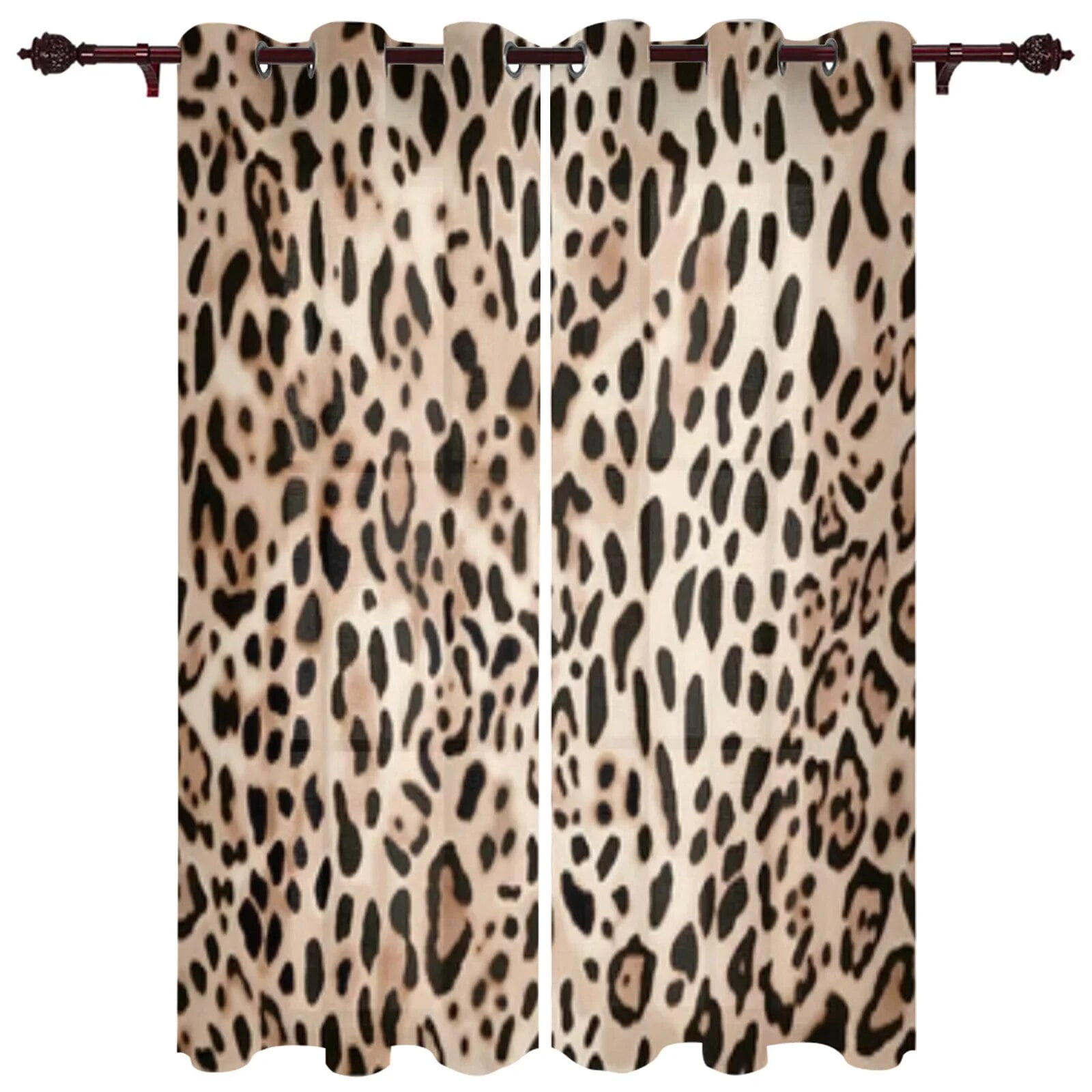 Animal Print Leopard Texture Window Curtain For Kids Room Home Blinds ...