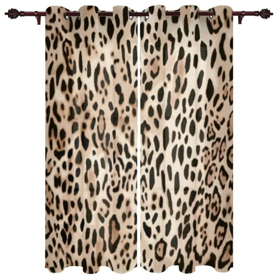 Animal Print Leopard Texture Window Curtain For Kids Room Home Blinds ...