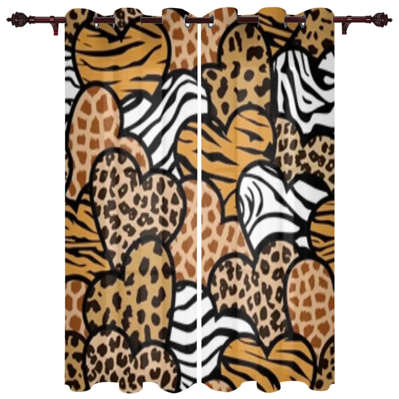 Animal Print Leopard Texture Window Curtain For Kids Room Home Blinds ...