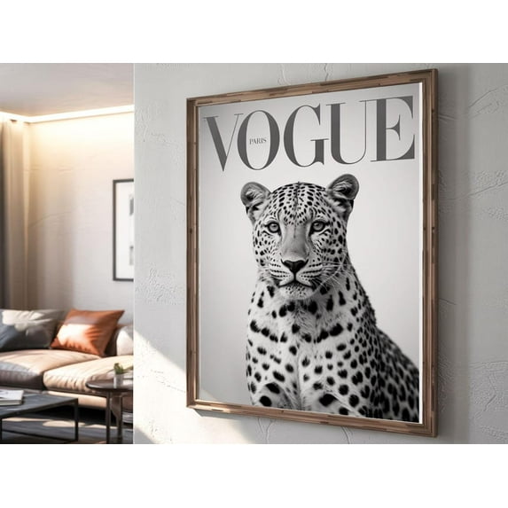 Animal Print Leopard Wall Art Vogue Print, Vintage Fashion Photo, Art ...