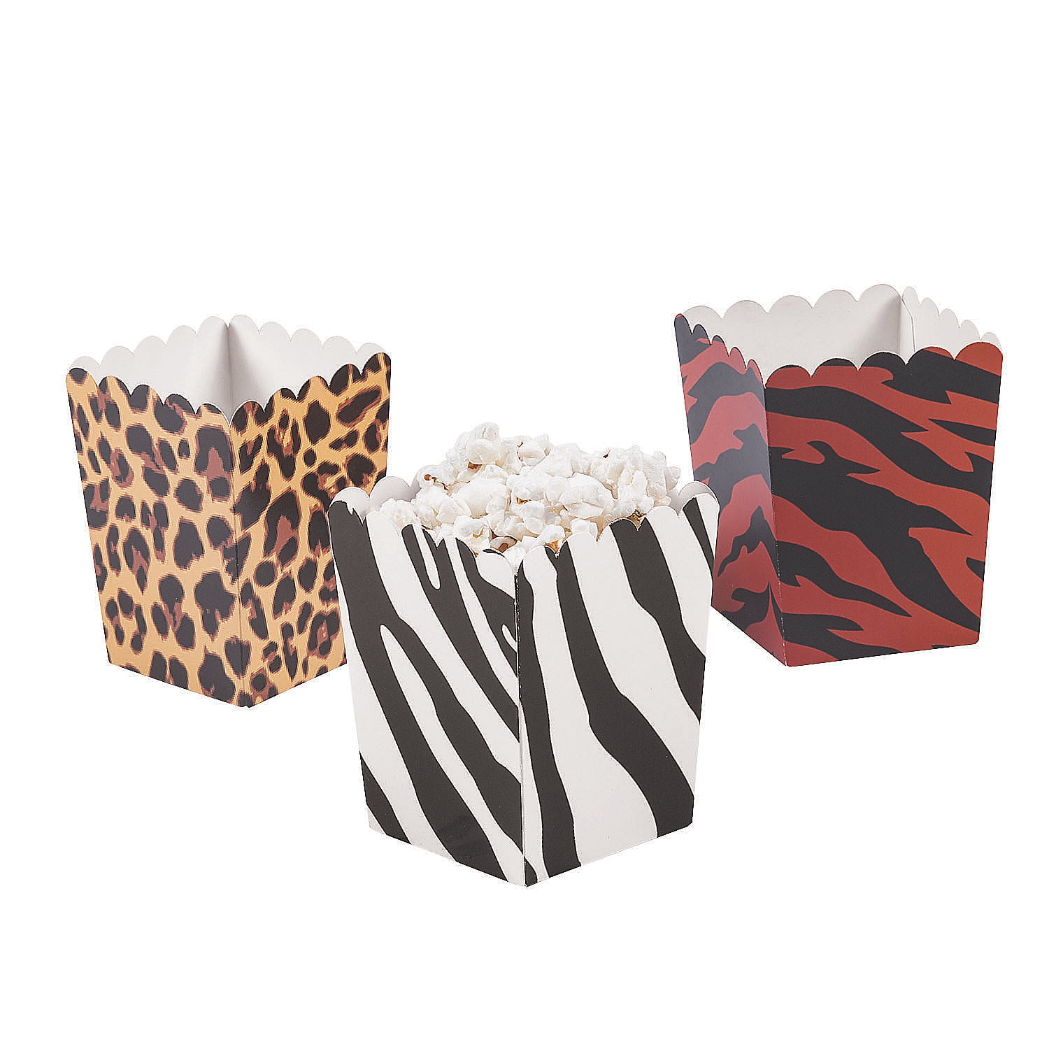 Animal Print Mini Popcorn Boxes 24Pc - Party Supplies - 24 Pieces ...