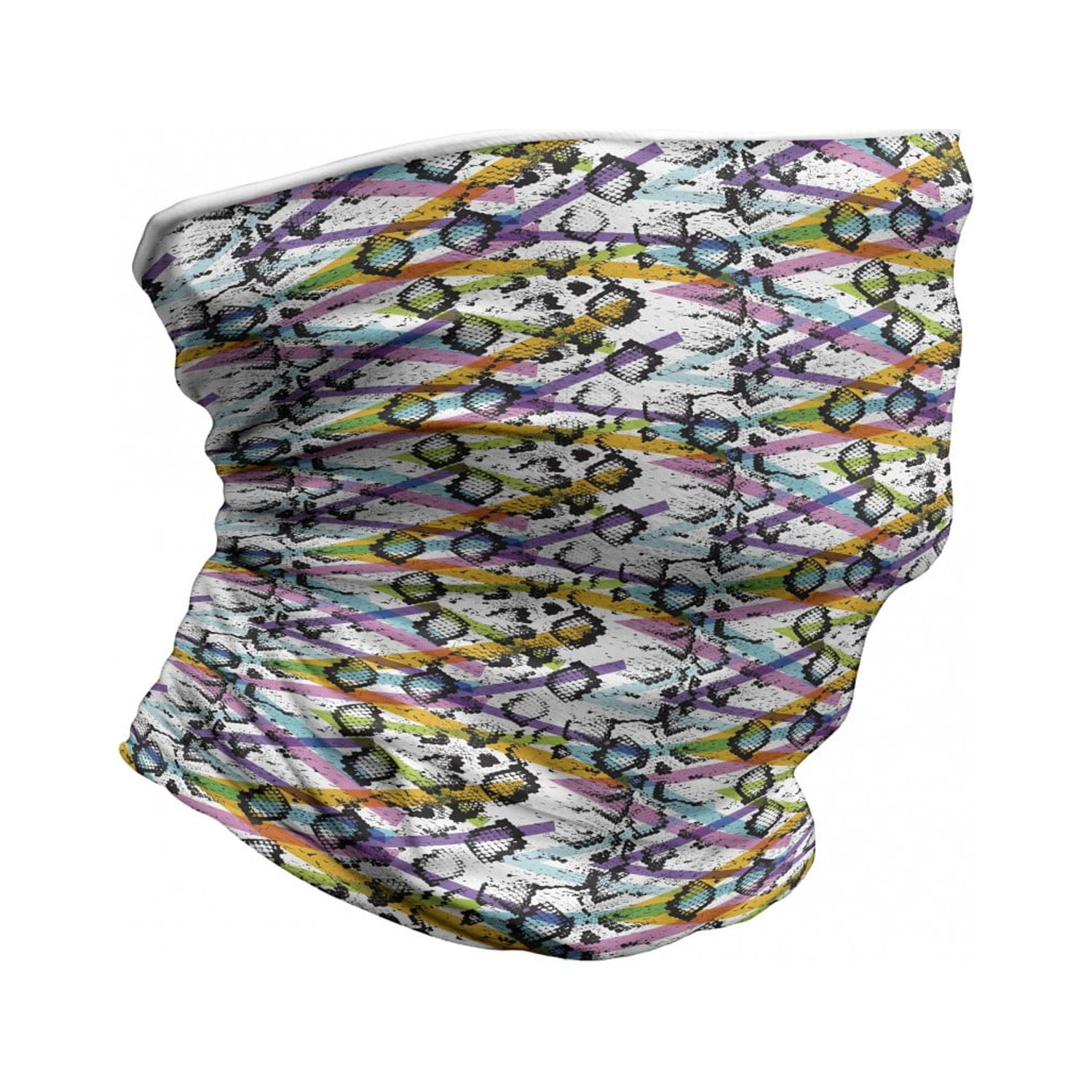 Animal Print Neck Gaiter, Snake Skin Colors, Unisex, Multicolor, by ...