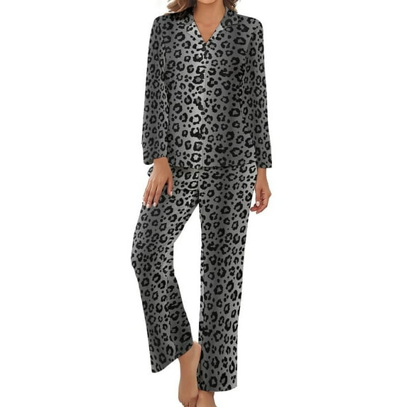Animal Print Pajamas Woman Vintage Pajamas Set 2 Piece Long-Sleeve Comfortable Oversized Home ...