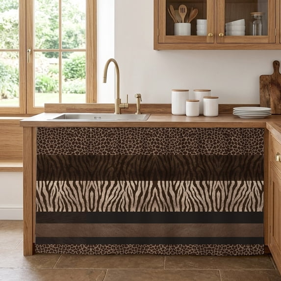 Animal Print Pantry Cabinet Curtains 28''x51'', Abstract Leopard Zebra ...