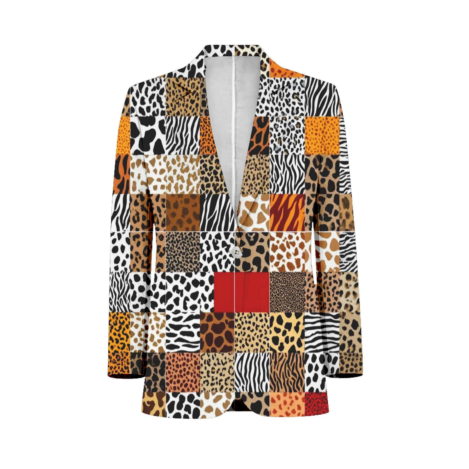 Animal Print Patchwork Vibrant Customized Men's Suits full man Shawl ...