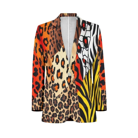 Animal Print Patchwork Vibrant Fabric Men's Suit Blazer Casual Party ...