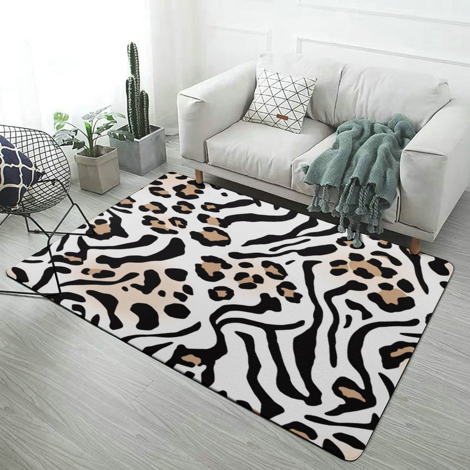 Animal Print Pattern Carpets for Living Room Luxury Rations Sofa Table ...