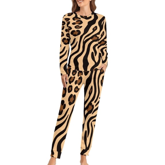 Animal Print Pattern Design Pajamas Woman Long Sleeves Cute Pajama Sets ...