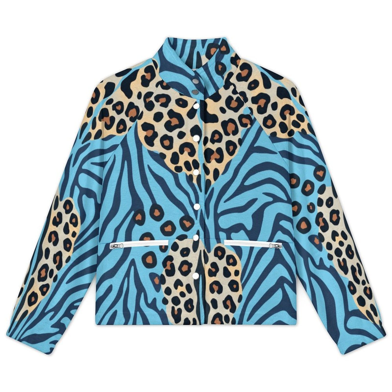 Animal Print Pattern Design Warm Plush Jacket Women Autumn Winter Long ...