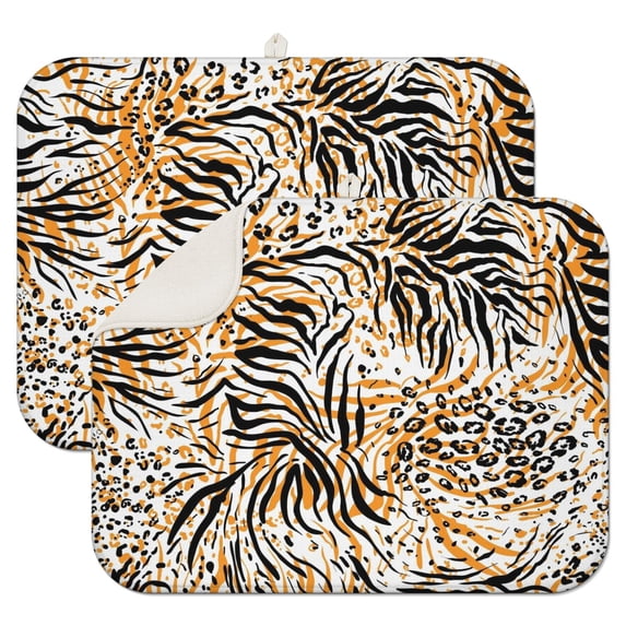 Animal Print Pattern Dish Drying Mat for Kitchen 1 Pack, Ultra ...