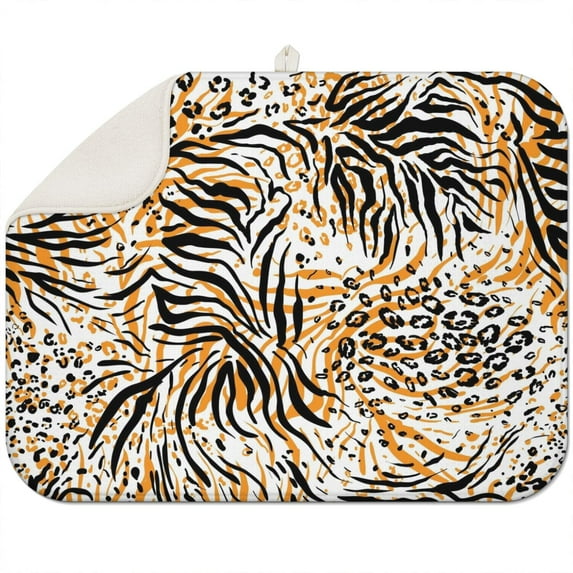 Animal Print Pattern Dish Drying Mat for Kitchen 1 Pack, Ultra ...