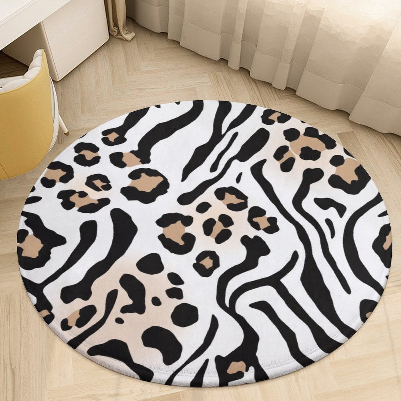 Animal Print Pattern Round Carpets Modern Living Room Ration Rugs Large ...