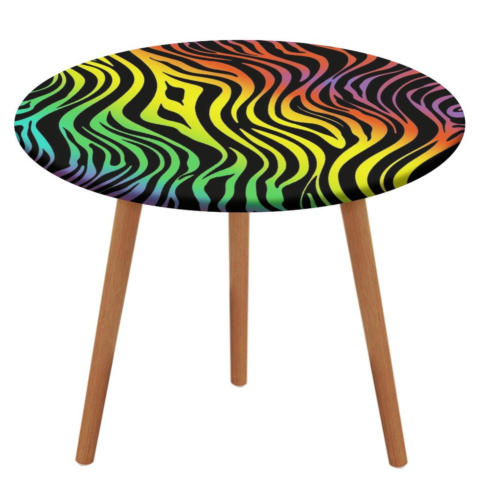 Animal Print Patterns Round Fitted Tablecloth with Flannel Backing ...