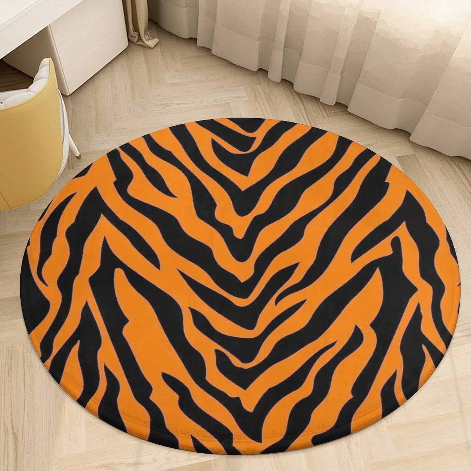 Animal Print Patterns Soft Bedroom Round Area Rug, Washable Cute Circle ...