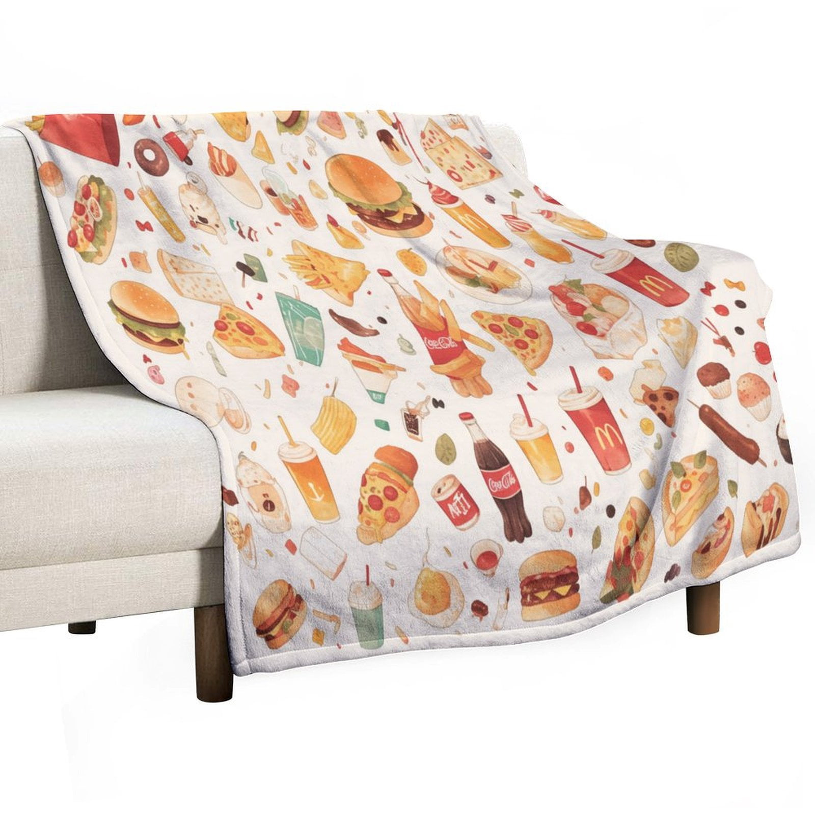 Delicious Pizza Burger Throw Blanket for Women, Men & - Super Soft ...