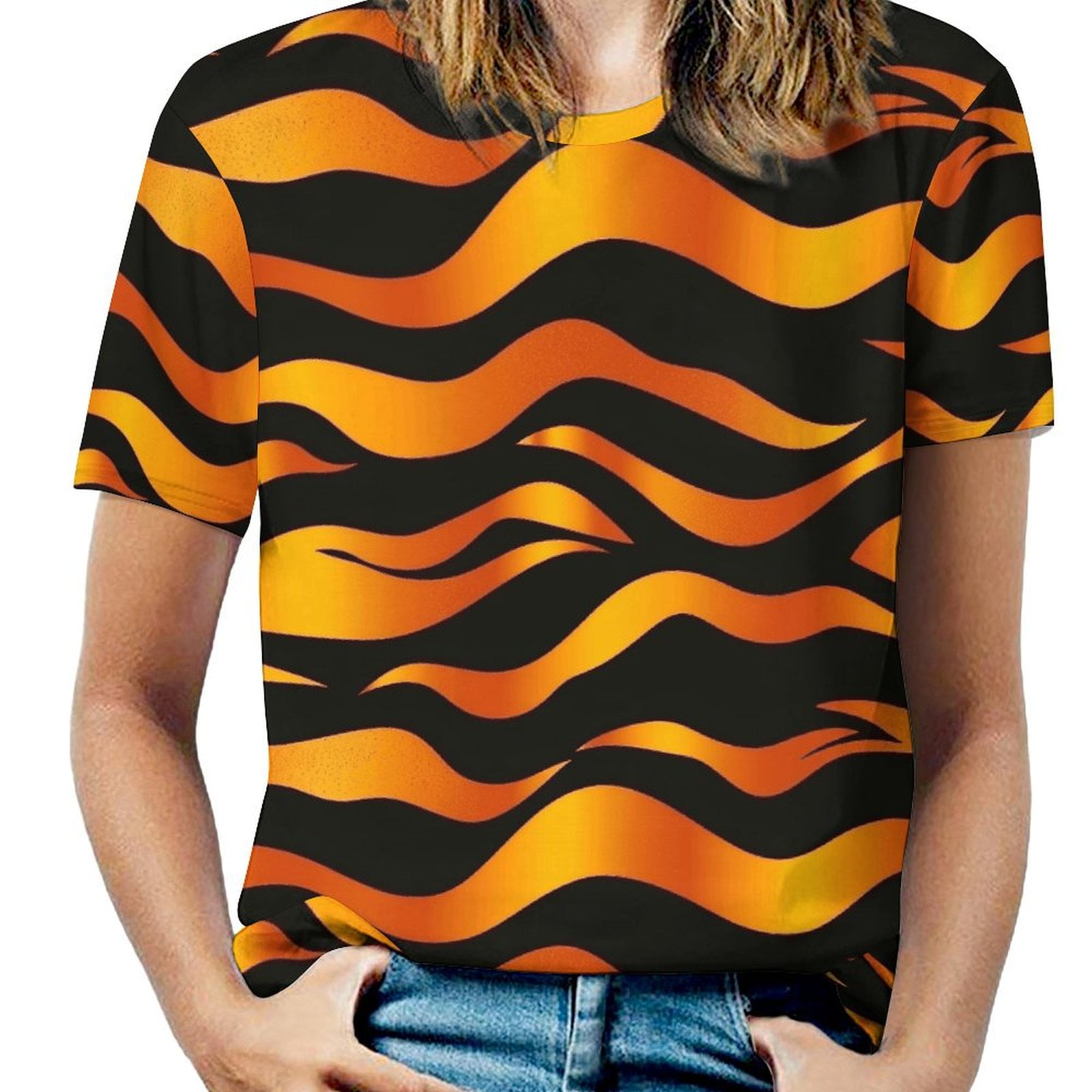 Animal Print Patterns T Shirts Basic T-Shirt Short Sleeve Ladies Tee ...