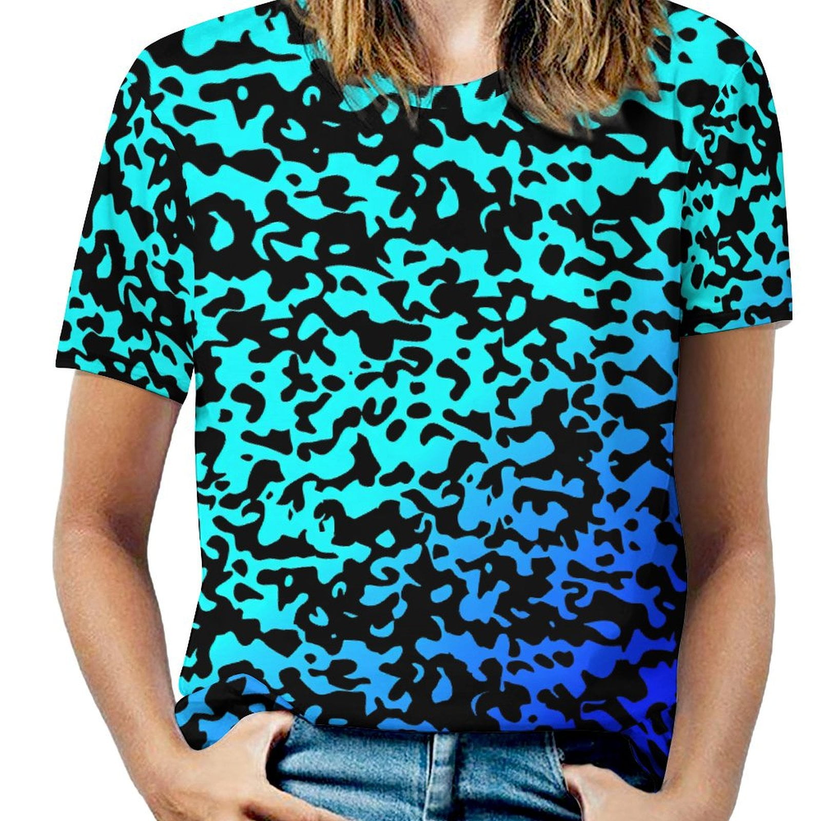 Animal Print Patterns T Shirts Basic T-Shirt Short Sleeve Ladies Tee ...