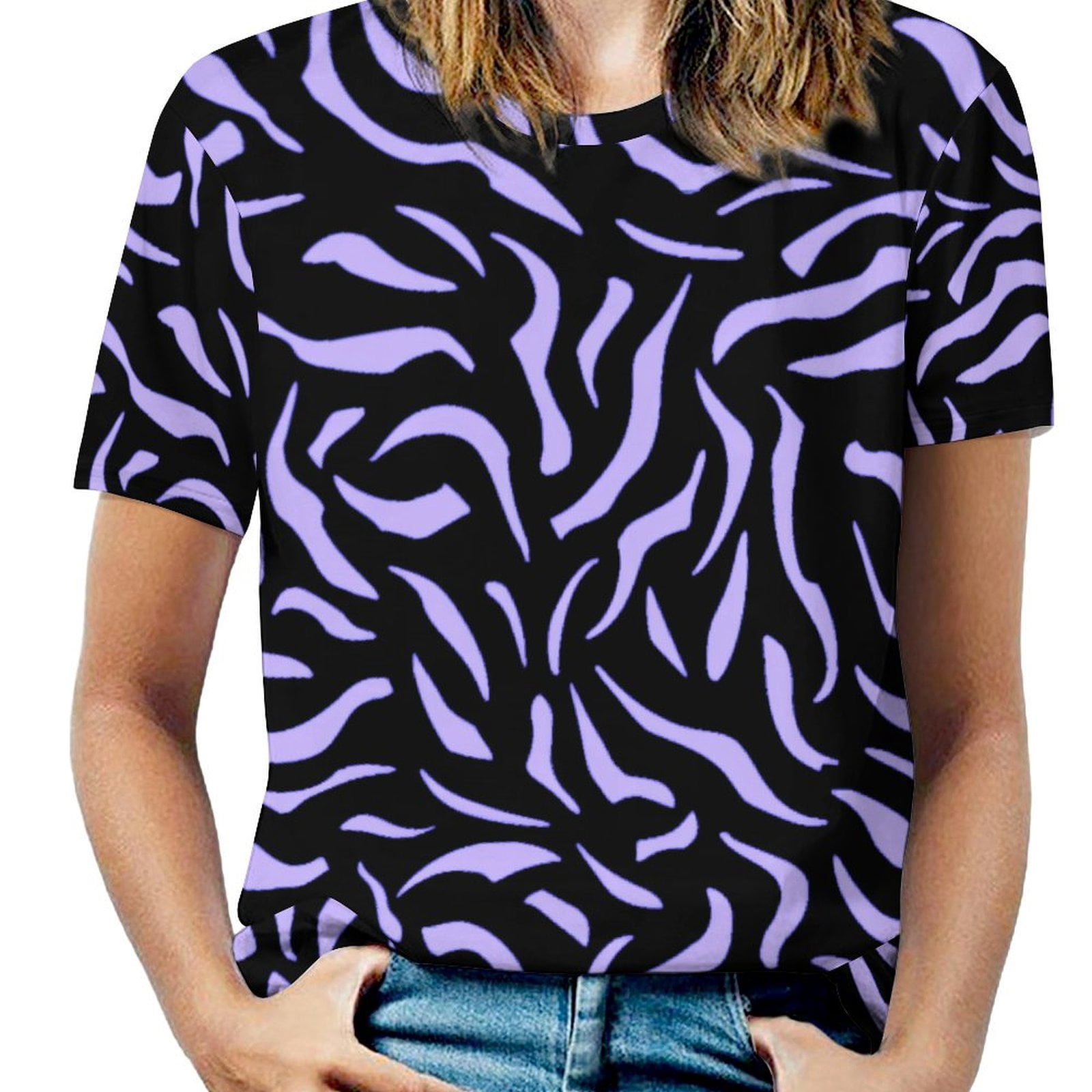 Animal Print Patterns T Shirts Basic T-Shirt Short Sleeve Ladies Tee ...