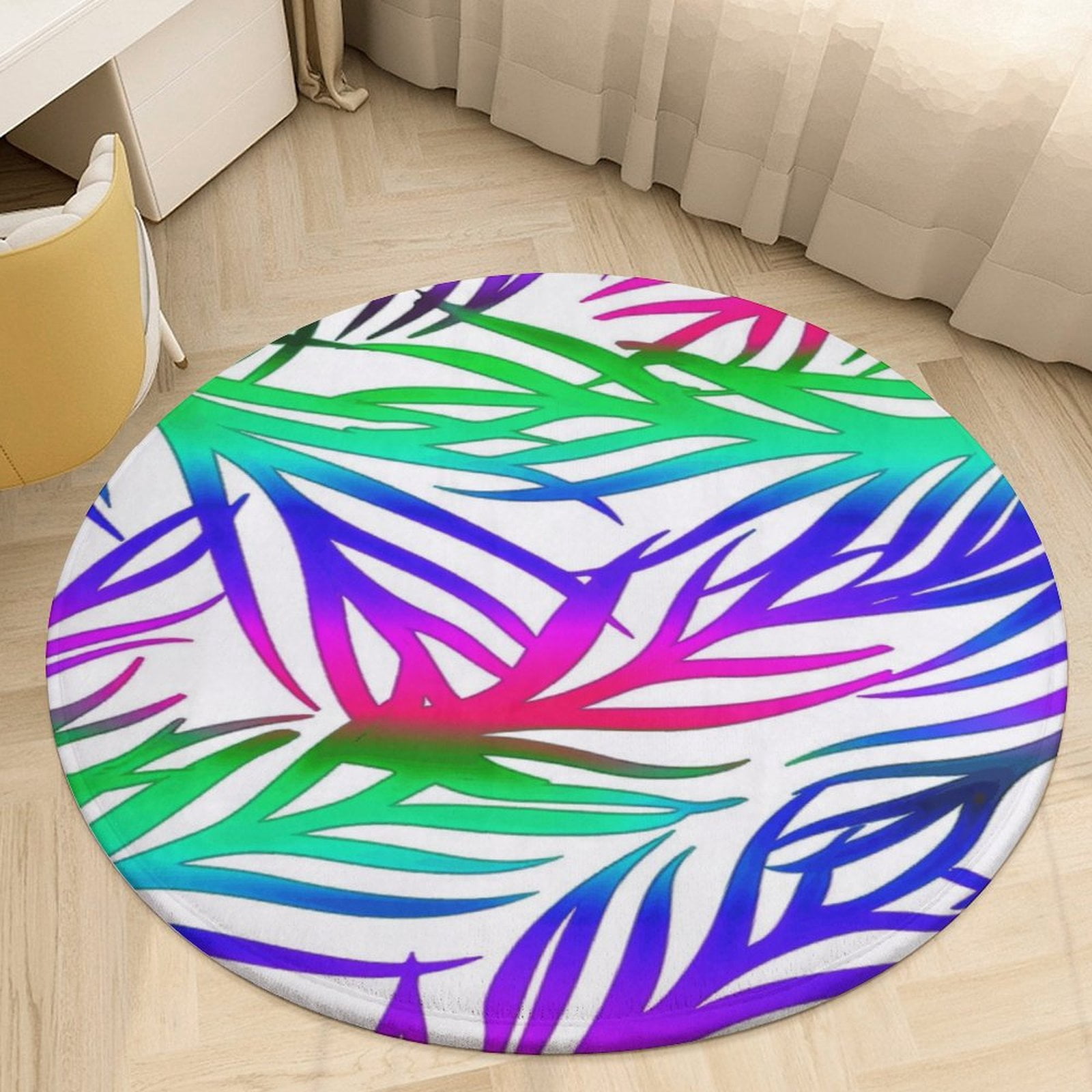 Animal Print Patterns Washable Round Rug -Circle Area Rugs for Bedroom ...