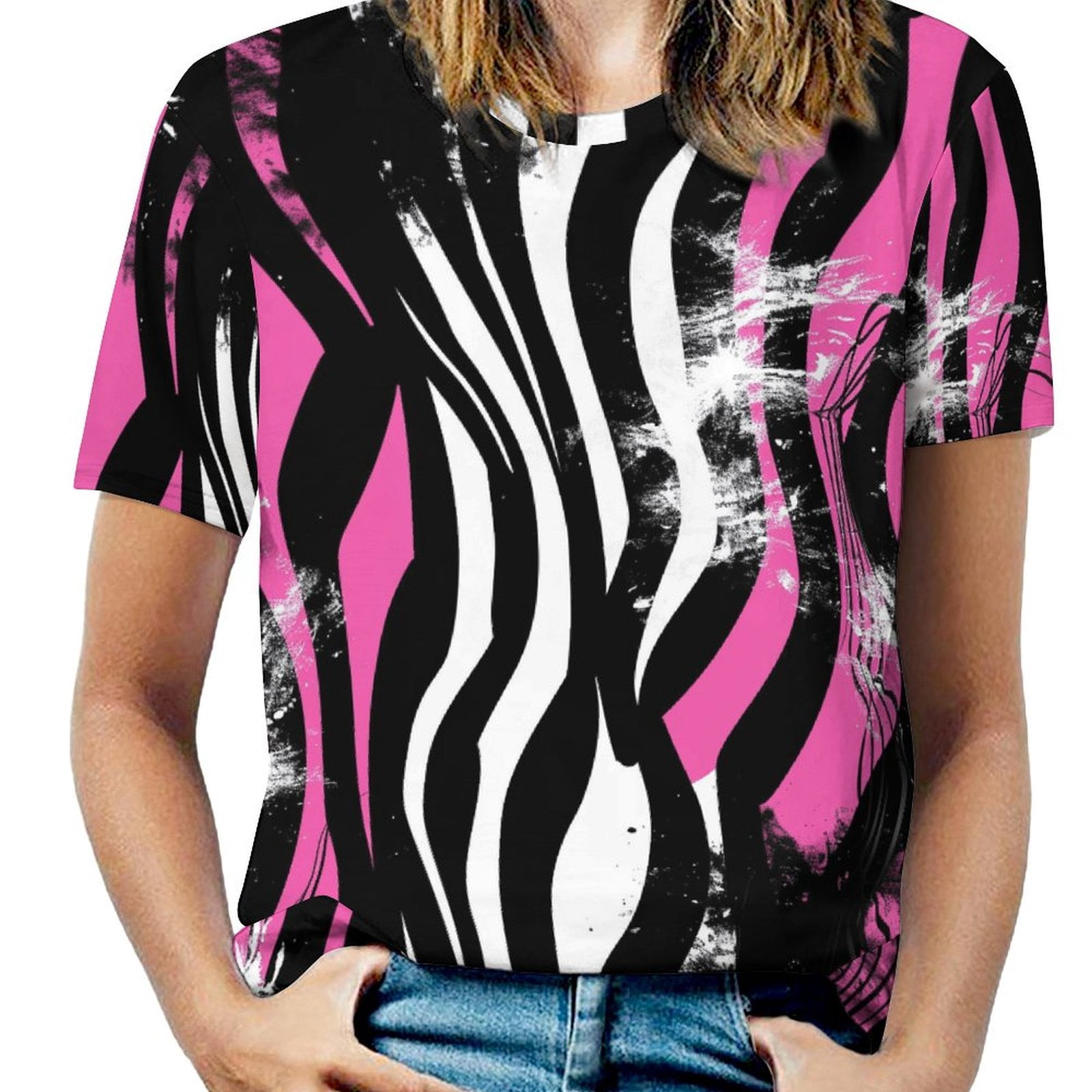 Animal Print Patterns Women's T-Shirt Short Sleeve T Shirts Tops Tee ...