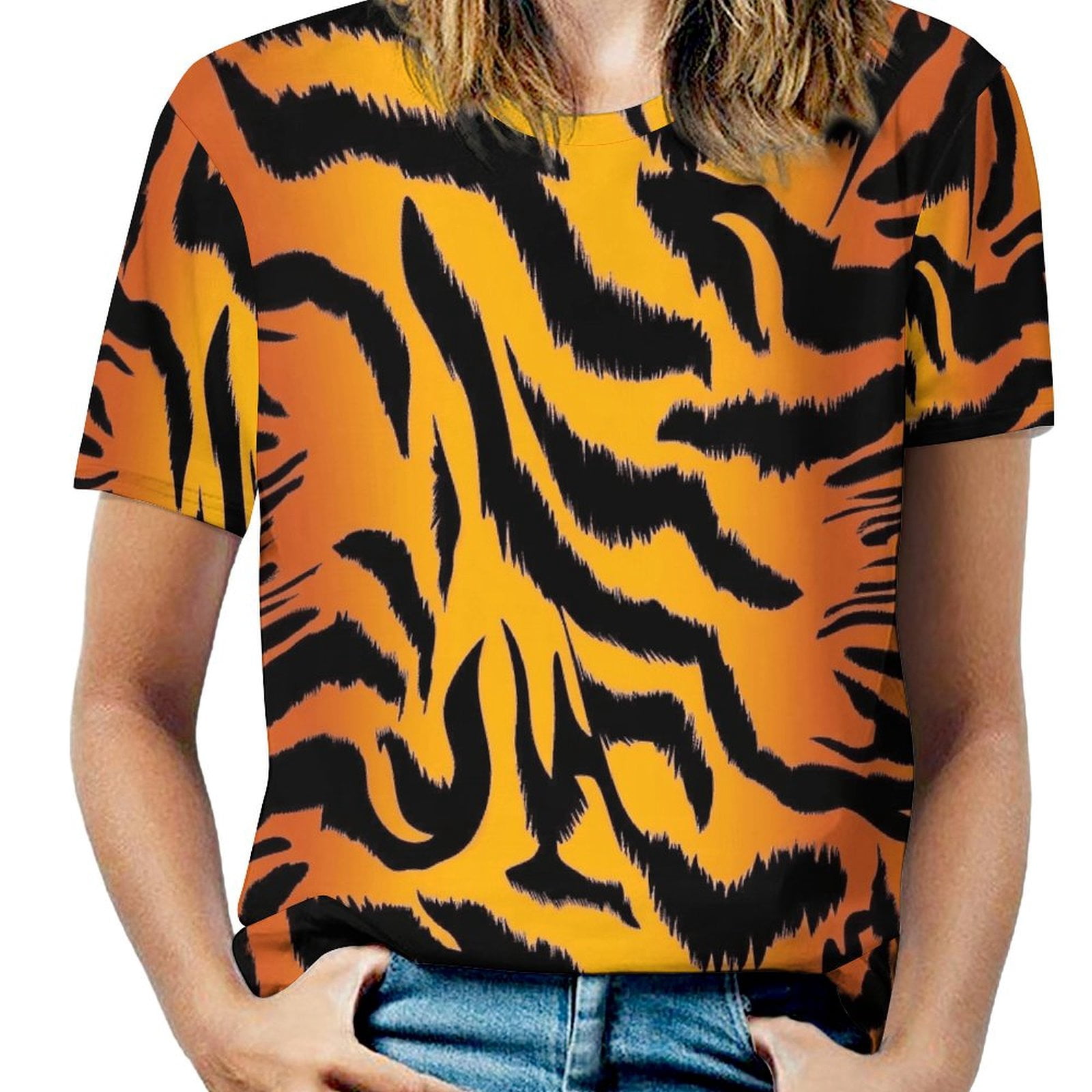 Animal Print Patterns Women's T-Shirt Short Sleeve T Shirts Tops Tee ...