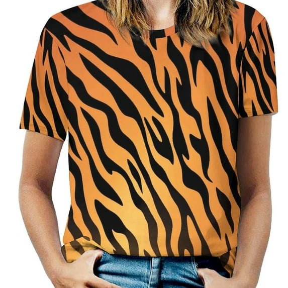 Animal Print Patterns Women's T-Shirt Short Sleeve T Shirts Tops Tee ...