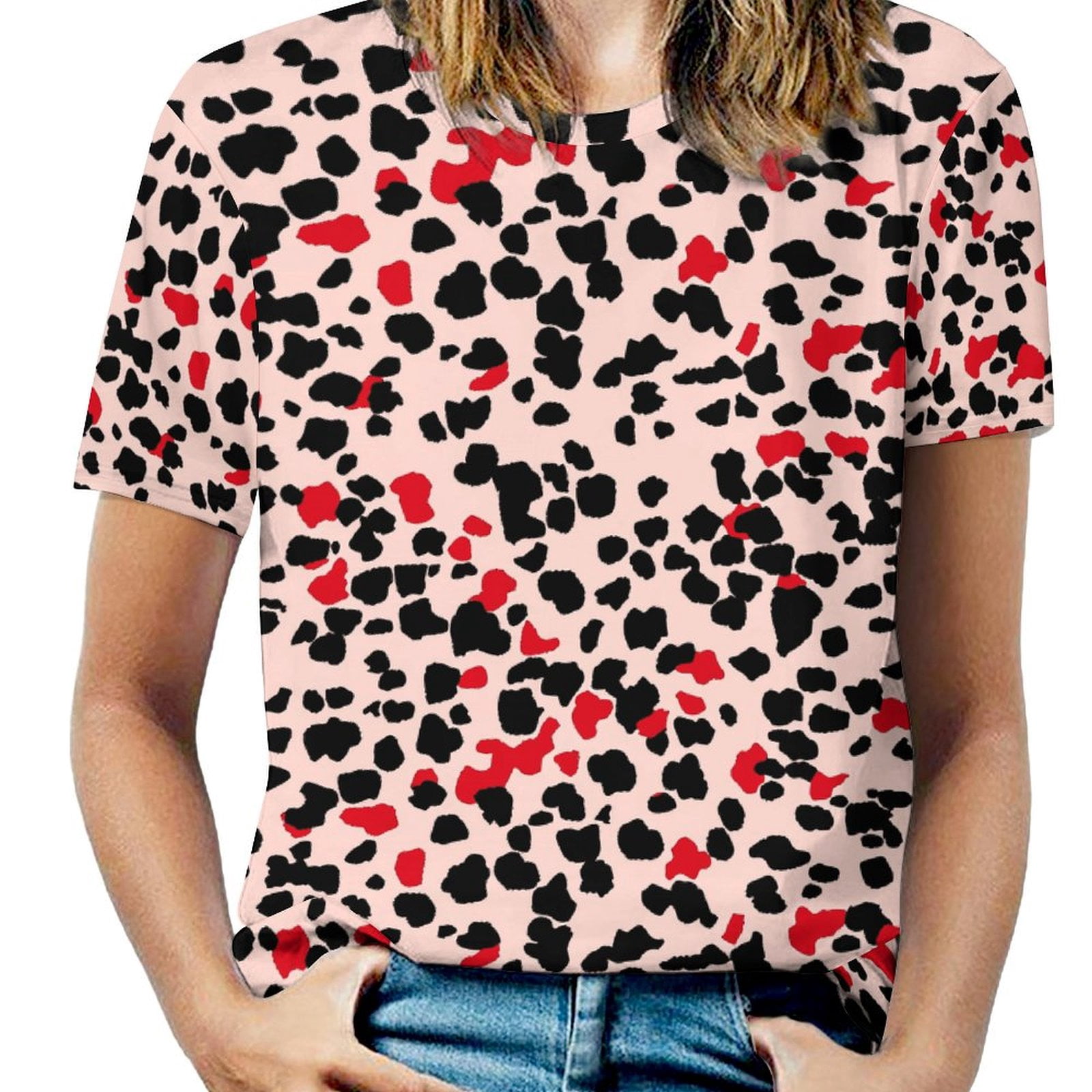 Animal Print Patterns Women's T-Shirt Short Sleeve T Shirts Tops Tee ...